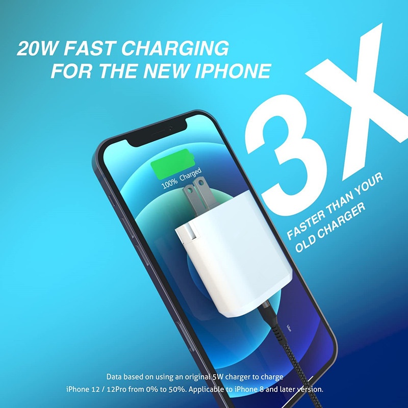 20W USB C Power Adapter PD Mobile phone Charger Block Foldable Fast ...