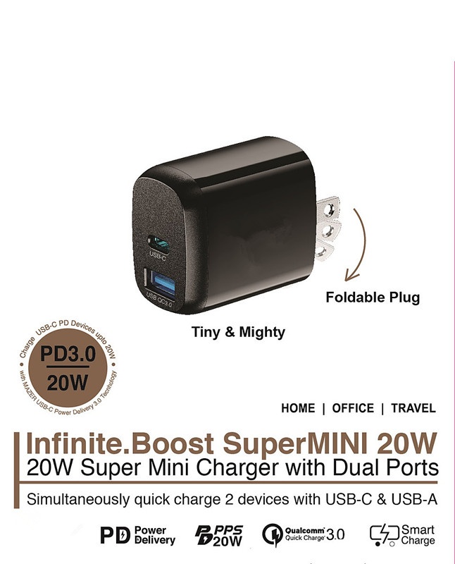 SuperMINI 20W US Foldable Mobile phone charger